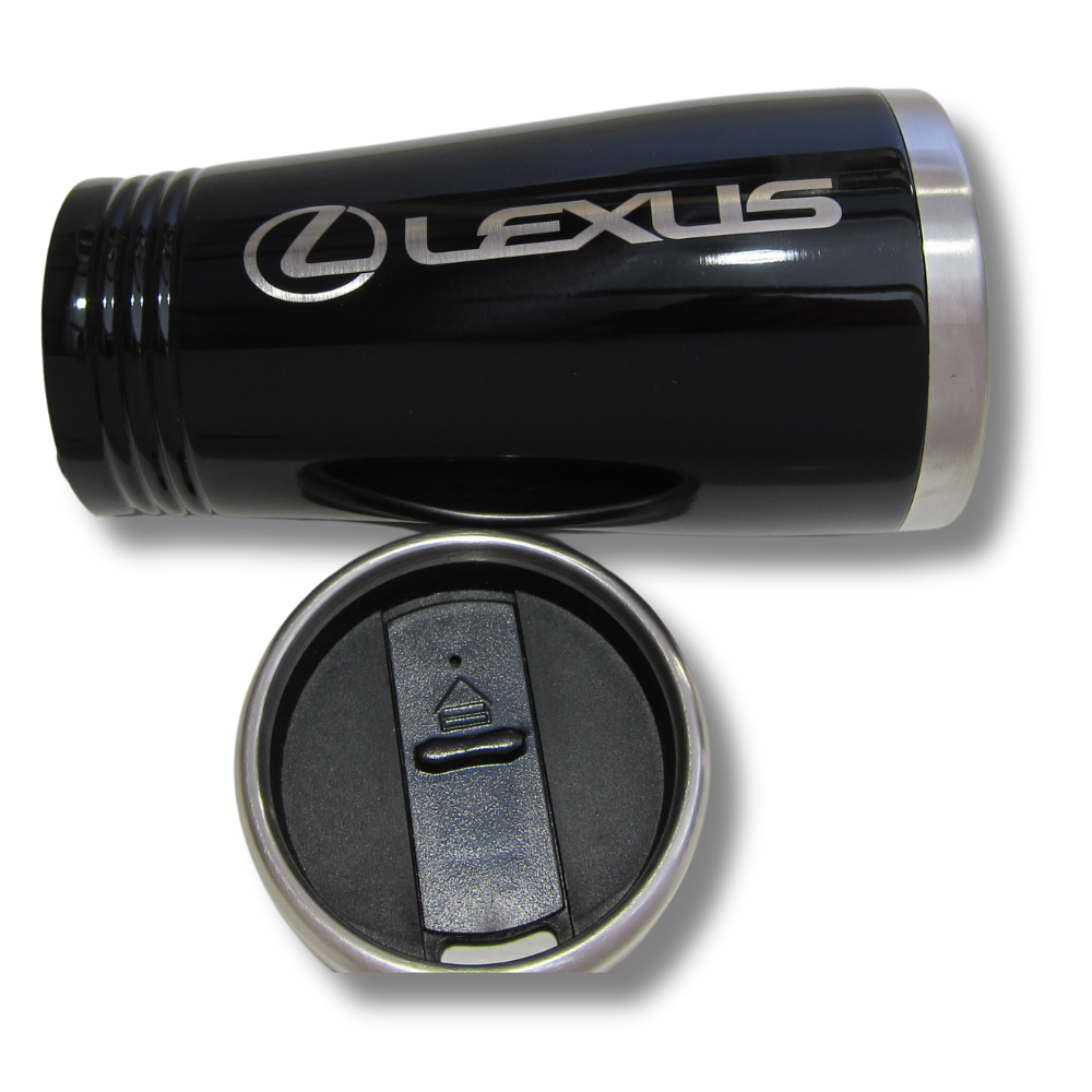Lexus Logo Black 16oz Stainless Steel Tumbler Travel Mug Official ...