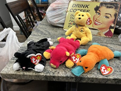 Ty Beanie Baby ZIP II SNORT, PATTI & PEACE II UK 30th Anniversary ...