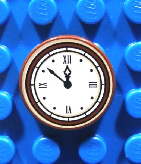 LEGO Clock Minifigure Round Brown & Tan 2x2 Tile With Roman Numerals ...