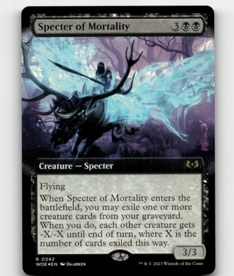 FOIL - MTG Specter of Mortality (Extended Art) 342 - Wilds of Eldraine ...
