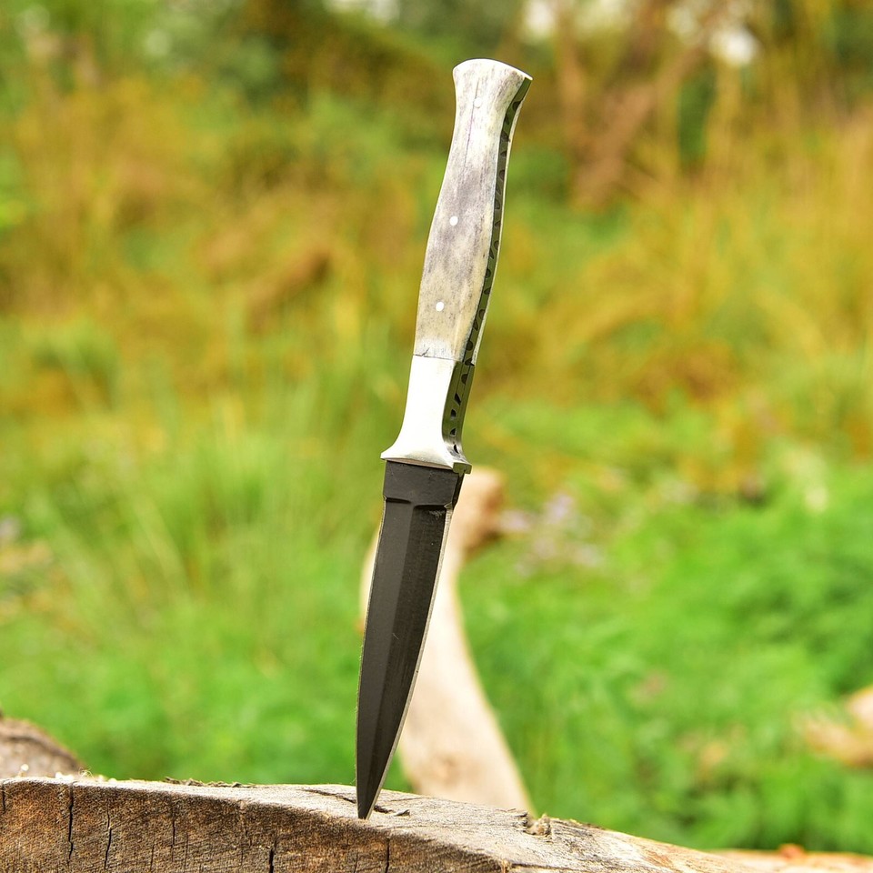 HANDMADE high carbon steel double edged knife full tang boot knife | eBay