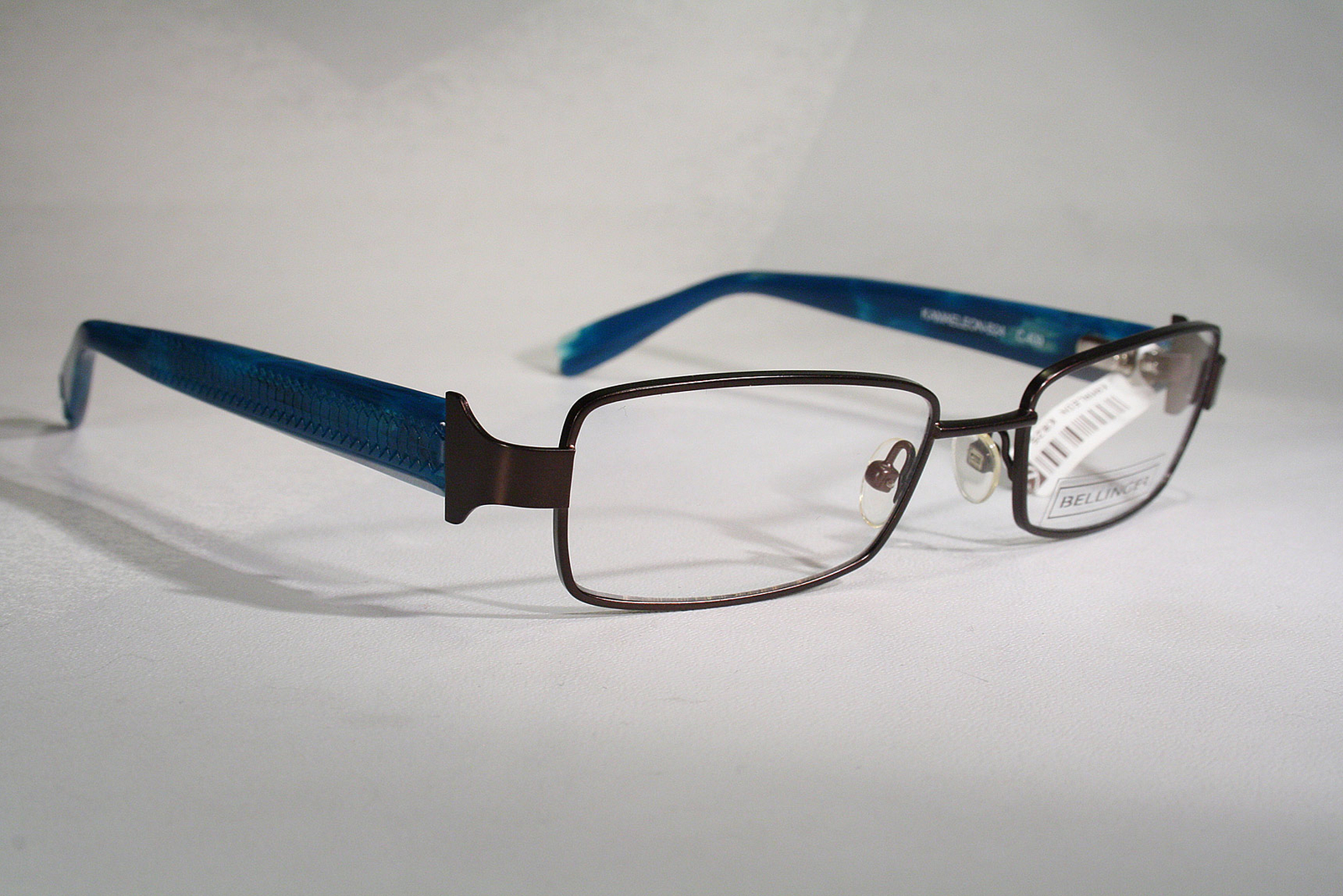 BELLINGER Satin Black Nordic Eyeglass Frames Glasses with Greenish Blue ...