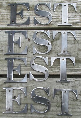 3" Tall Rustic Metal Letters 4 sets of "EST" for signs and such | eBay