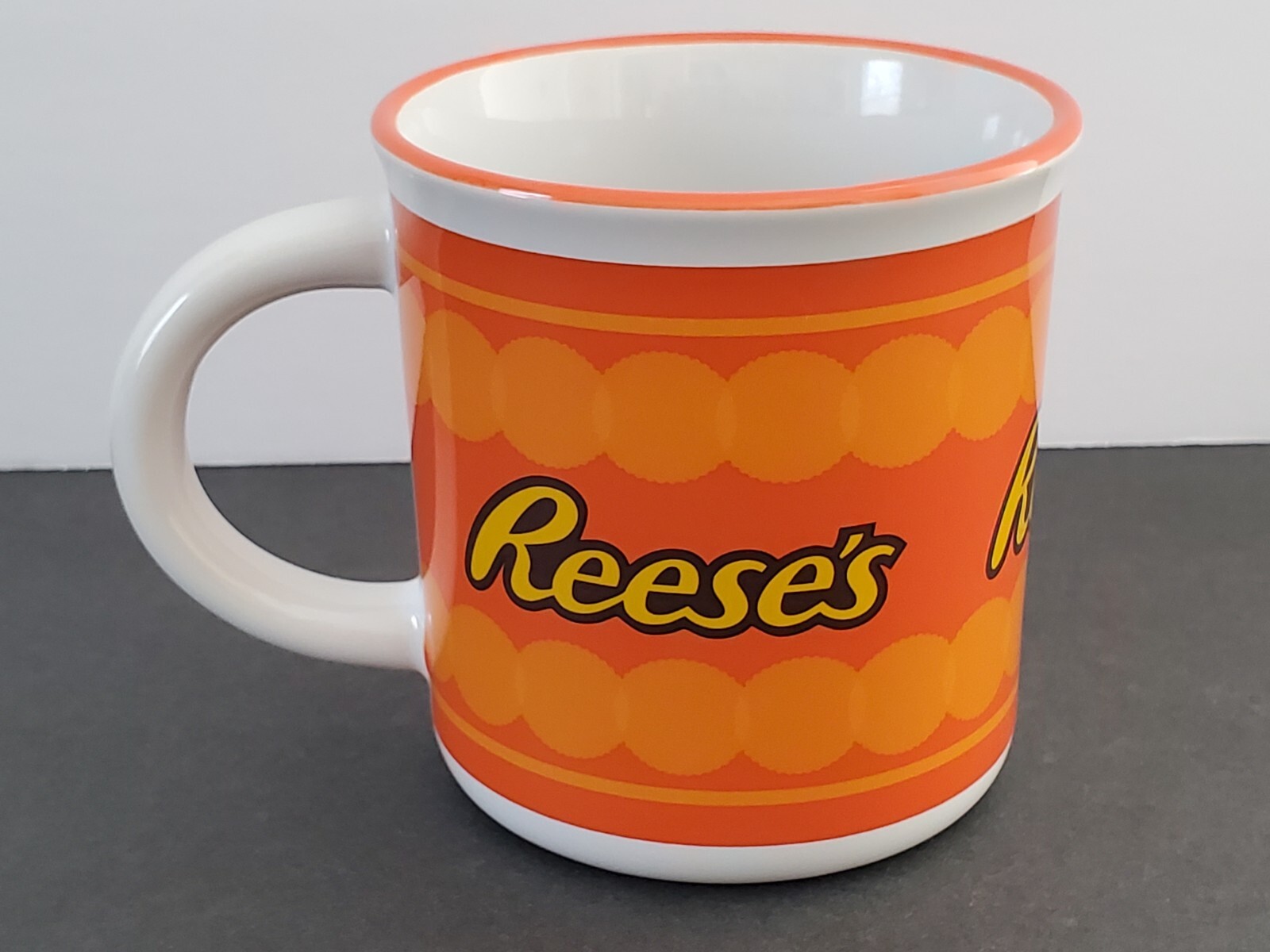 Hershey Reese's Galerie Orange White Coffee Cup Mug 12 Oz Ceramic | eBay