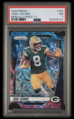 2024 Prizm Josh Jacobs 1/1 Nebula Choice Exclusive (PSA 7) First year ...