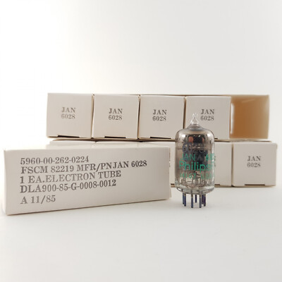 10 x TUBE ECG PHILIPS JAN 6028. VERRE FUMÉ. PLAQUES NOIRES. PROD des ...
