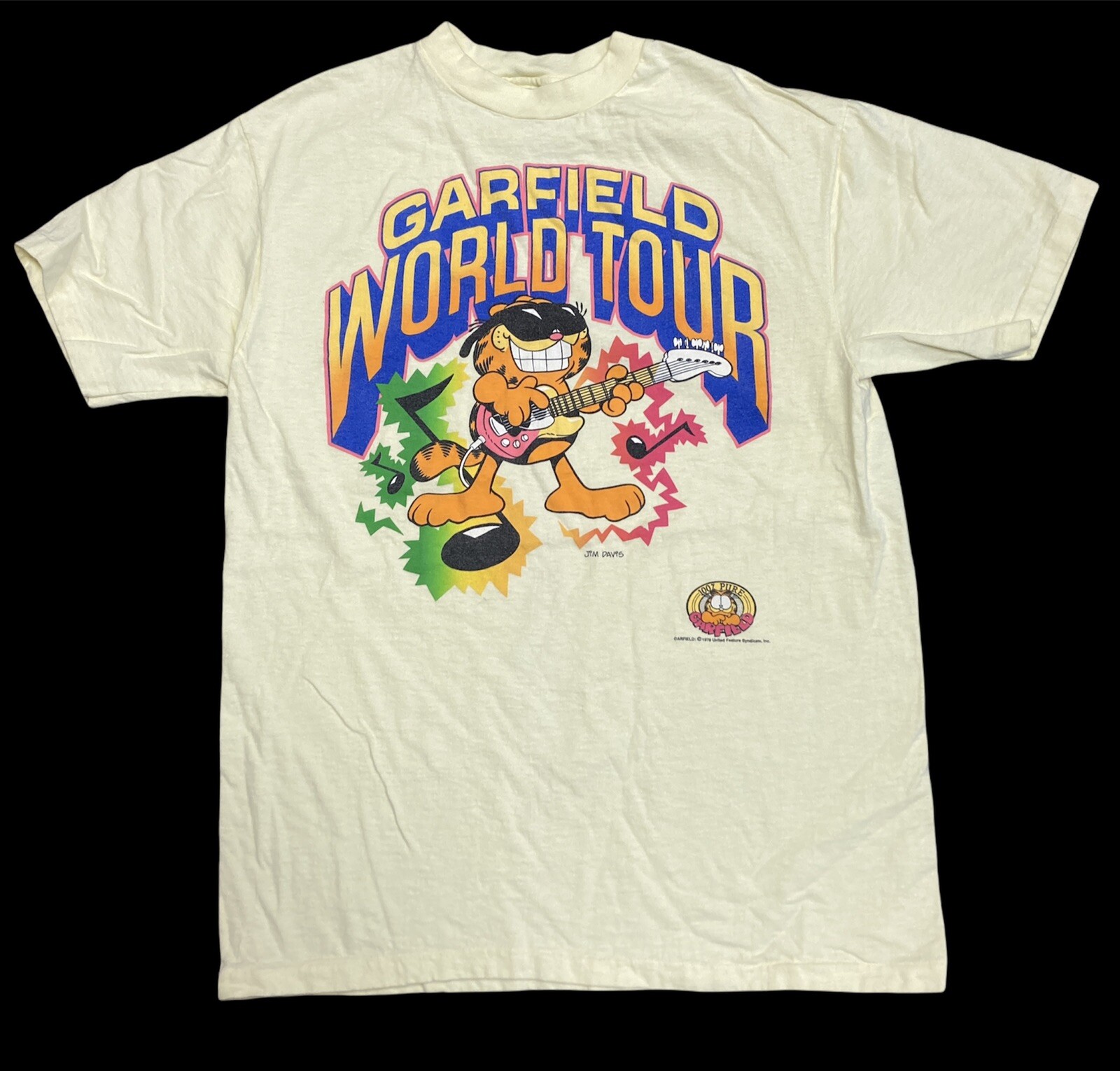 Rare Vintage Garfield World Tour Rock Single Stitch T… - Gem