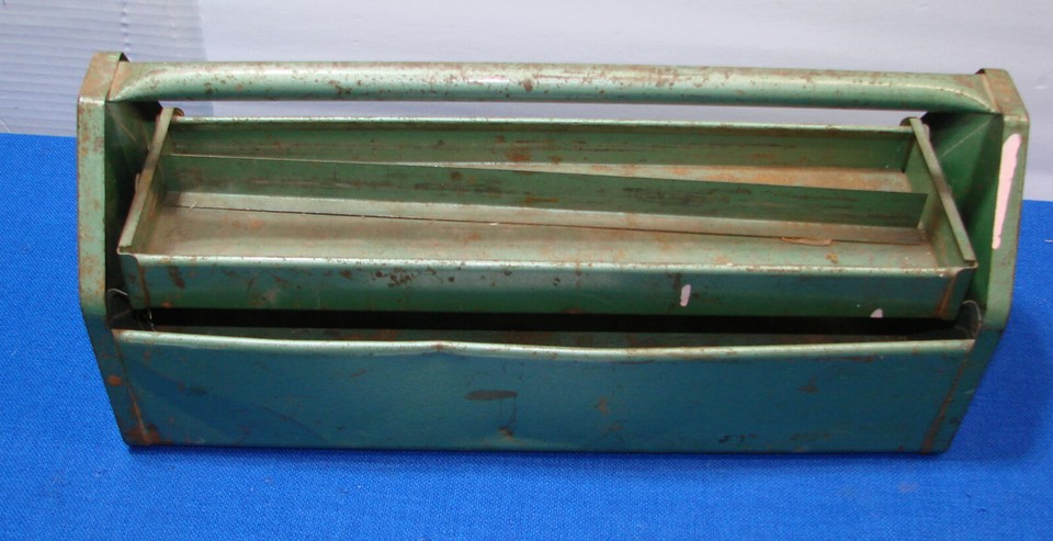 vintage OPEN TOP TOOL BOX --- GREEN ---- SEE PICS | eBay