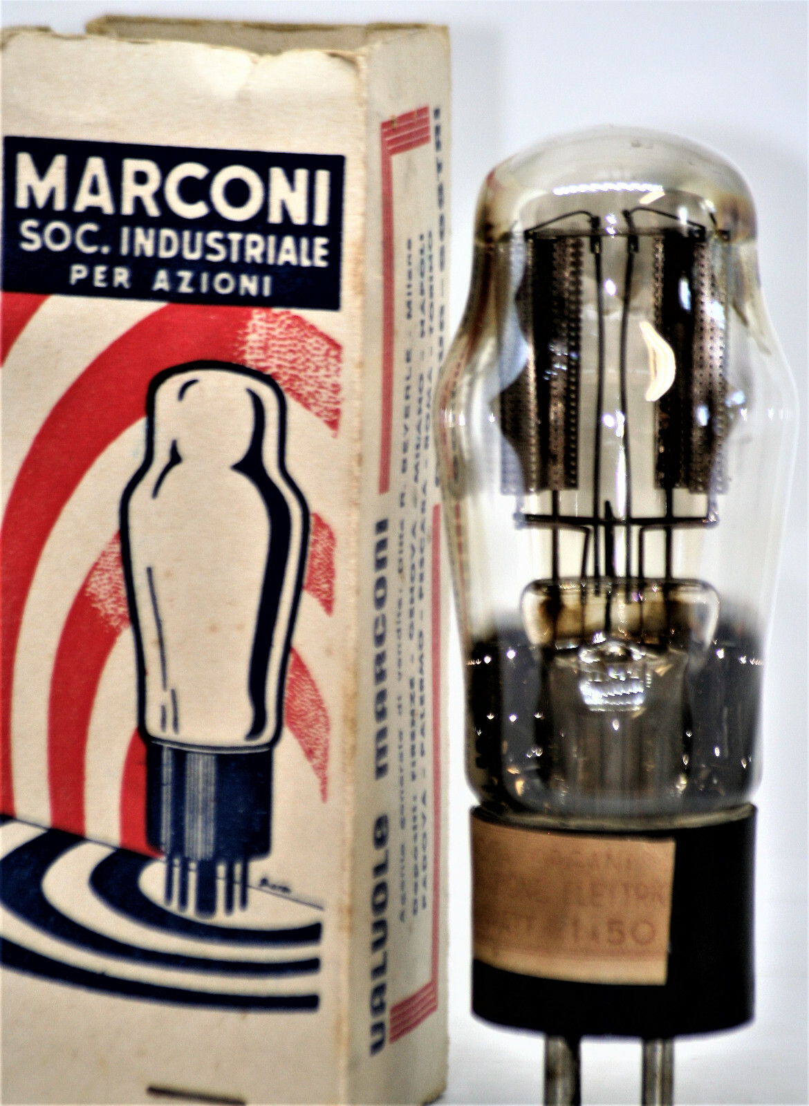80 tube rectifier marconi italy mesh plate silver 280 380 type valve ...