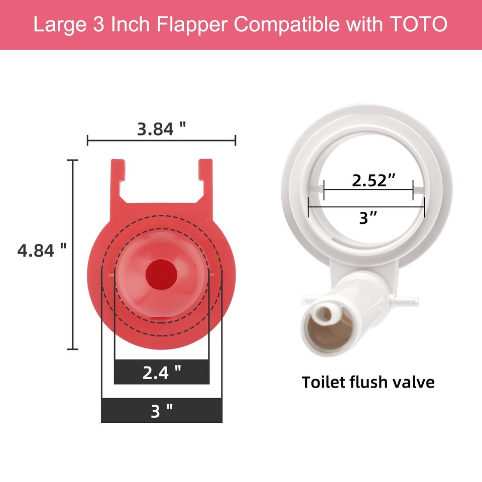 2 Pack 3-inch Universal Toilet Flapper Replacement for American ...