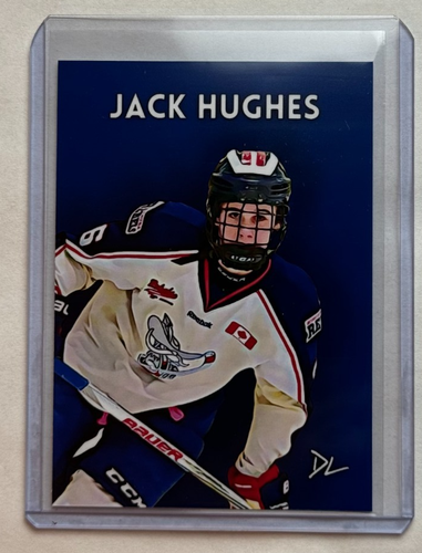 Jack Hughes Limited Edition Artist Signed Mississauga Rebels Rookie ...