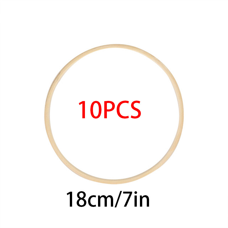 10PCS Bamboo Circle Hoops Rings DIY Dream Catcher Craft Floral Wreath ...