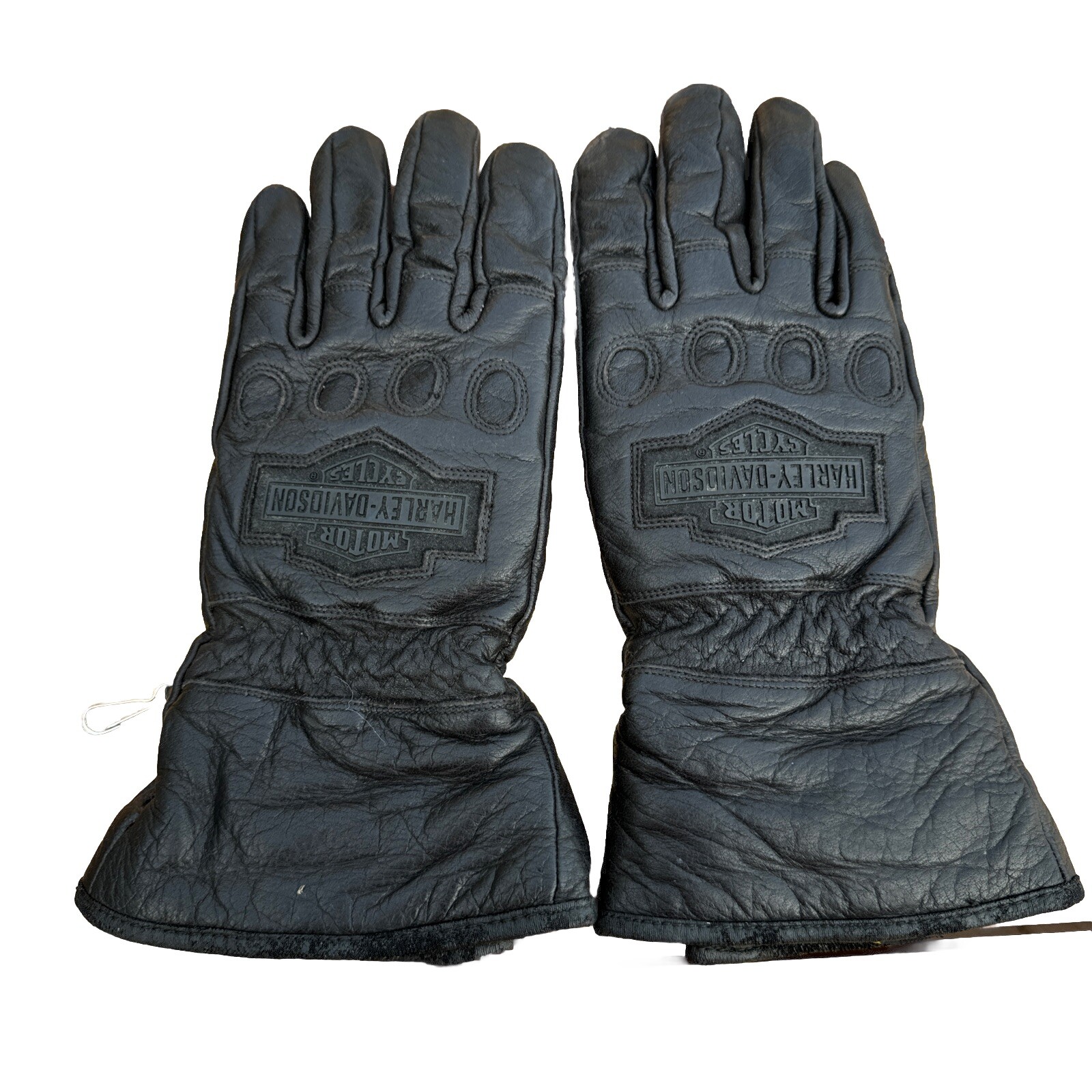 Harley Davidson Black Leather Biker Gloves Women's XS… - Gem