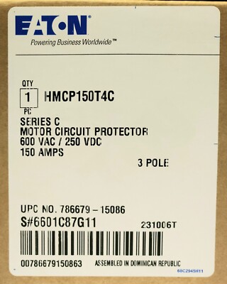 EATON CUTLER HAMMER HMCP150T4C 150 AMP Type HMCP Motor Circuit ...