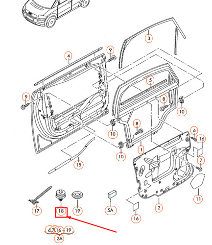 AUDI A2 8Z Front Door Trim Panel Clip 8Z0868243 | eBay