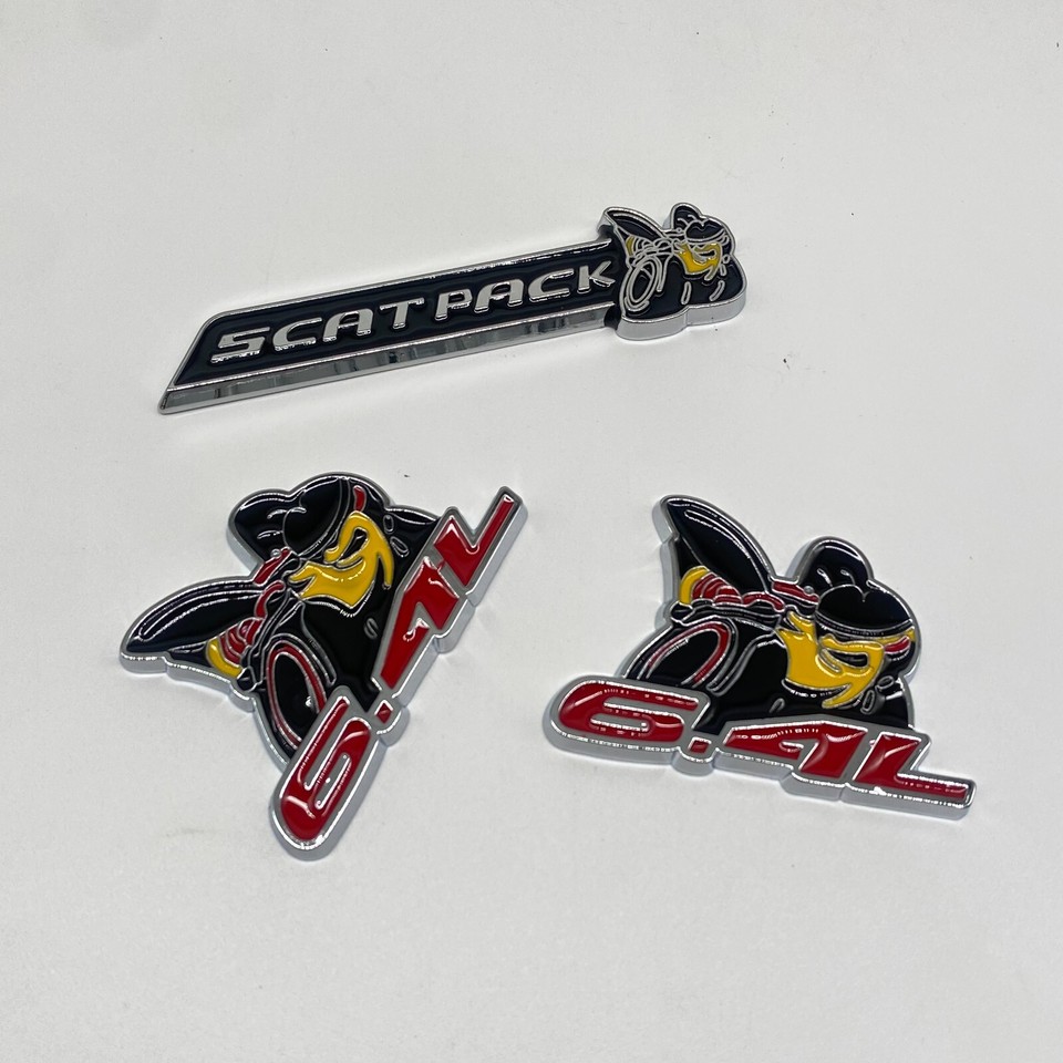 3Pcs 6.4L Super SCAT PACK Bee Emblems Badges 3D Sticker Trunk Fit All ...