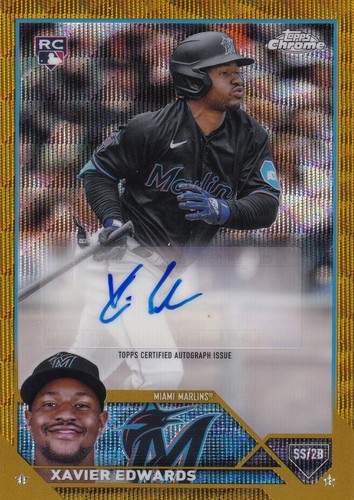 2023 TOPPS CHROME XAVIER EDWARDS AUTO GOLD WAVE REFRACTOR #/50 ROOKIE ...