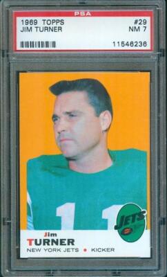 1969 Topps NFL Football Card JIM TURNER #29 New York Jets PSA 7 | eBay