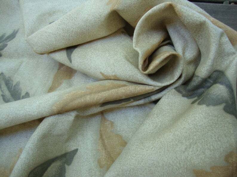 Leaf Pattern Geometric Floral Brocade Upholstery Fabric Yellow Teal ...