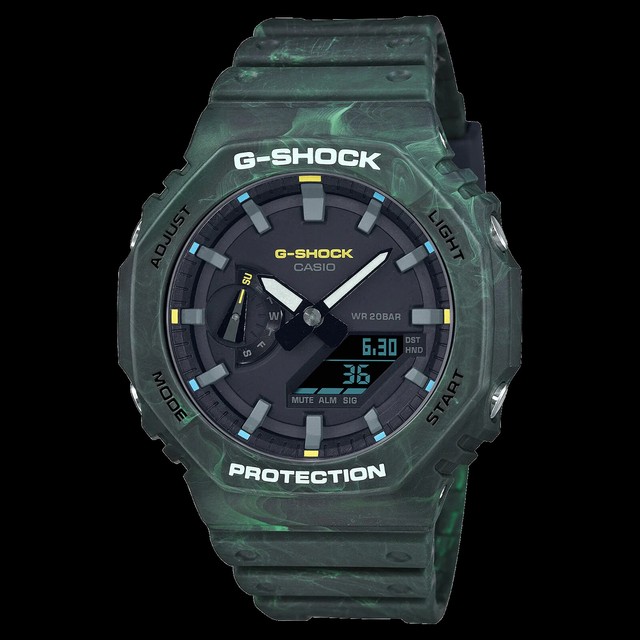 CASIO G-SHOCK Quartz Men's Watch MYSTIC FOREST Green 20ATM GA-2100FR ...