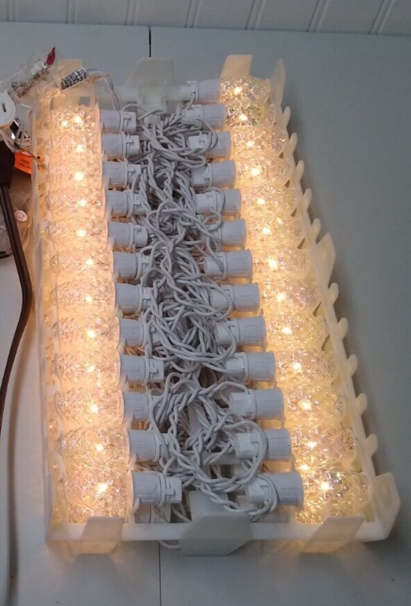 Vintage String Christmas Lights Faceted Pine Cone Shape Indoor/Outdoor ...