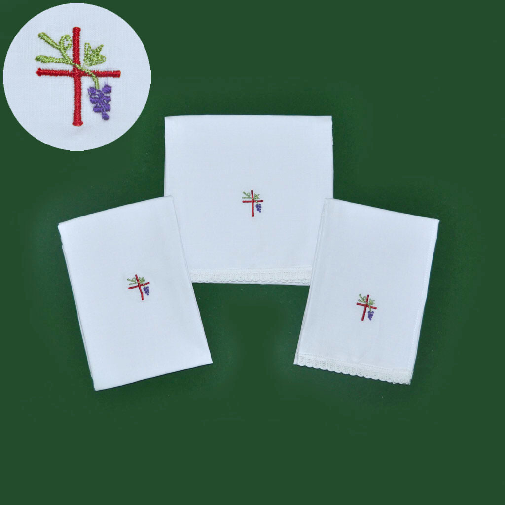 Altar Linen Set of 3, 1 Corporal, 1 Purificator 1 towel Vestments ...