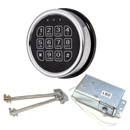 Gun Safe Lock Replacement Solenoid Safe Lock With 2 Keys Chrome Keypad ...