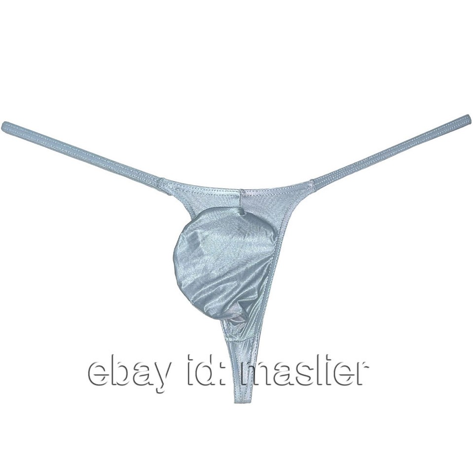 Enhanced Men Push out G-string Underwear Pouch Bikini Thong Shiny T ...