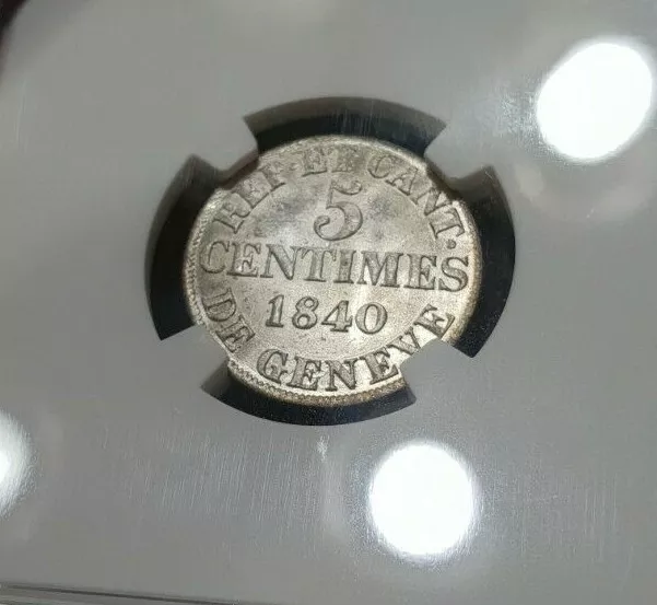 NGC Switzerland MS 65 Geneva 1840 5 Centimes Coin Unc Silver Full ...