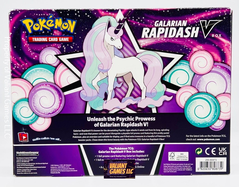 Pokemon Galarian Rapidash V Box Sealed 1 Pack Cosmic Eclipse & Evolving ...