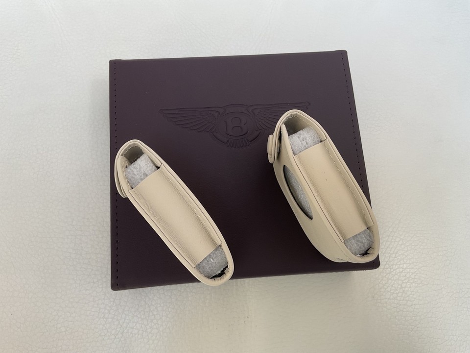 BENTLEY GENUINE 2 X LINEN LEATHER CAR KEY FOB COVER CASES IN BOX NEW ...