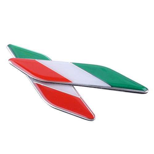 2 Pieces Italian Flag Car Auto Fender Door Side Emblems Badges Stickers ...