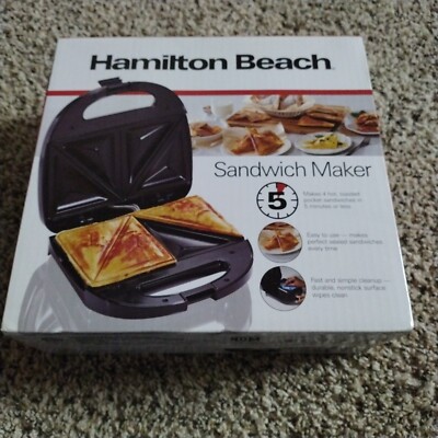 Hamilton Beach Electric Sealed Sandwich Maker Grill Black 25430 | eBay