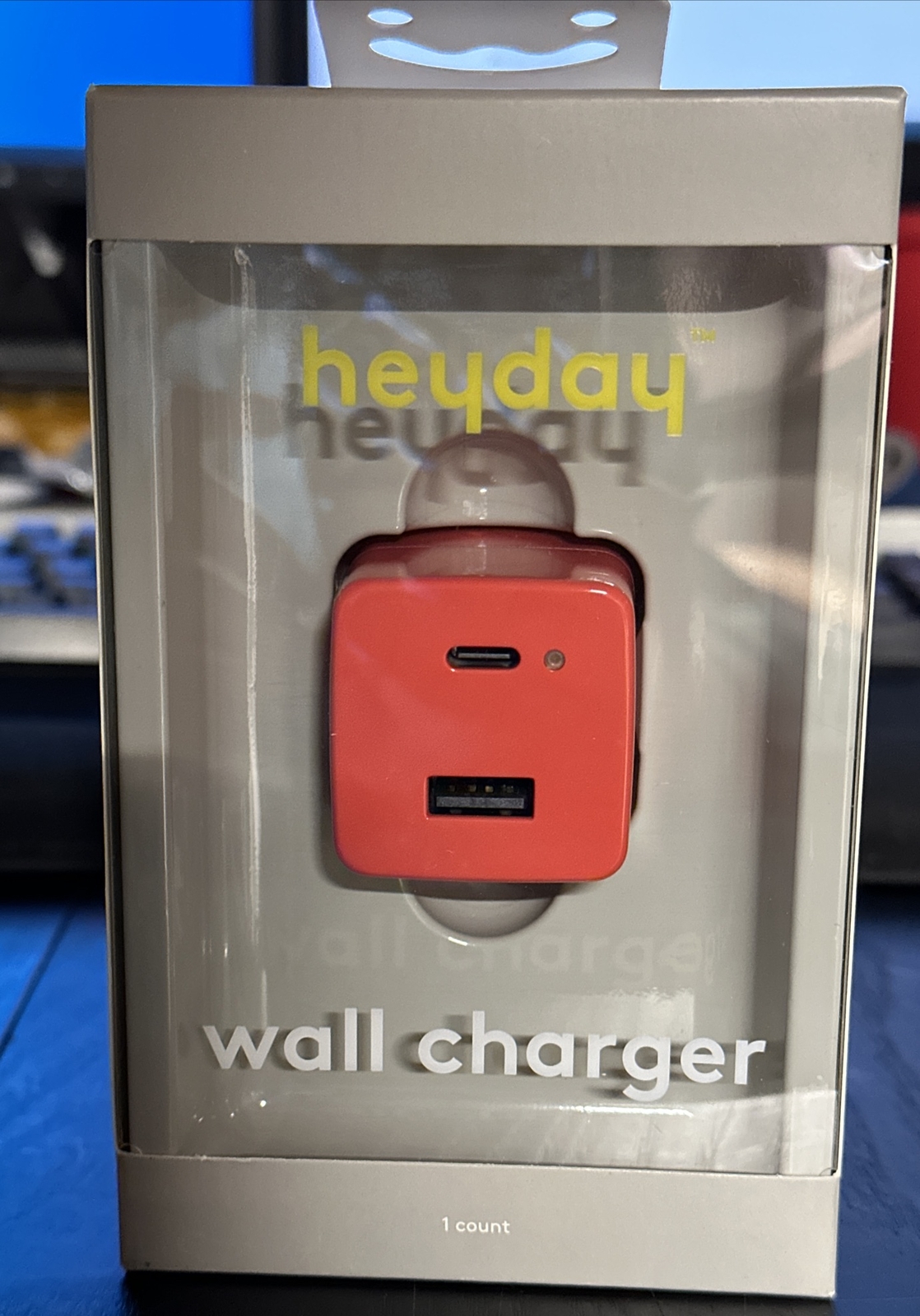heyday™ 2-Port 20W USB and USB-C Wall Charger - Vibrant coral | eBay