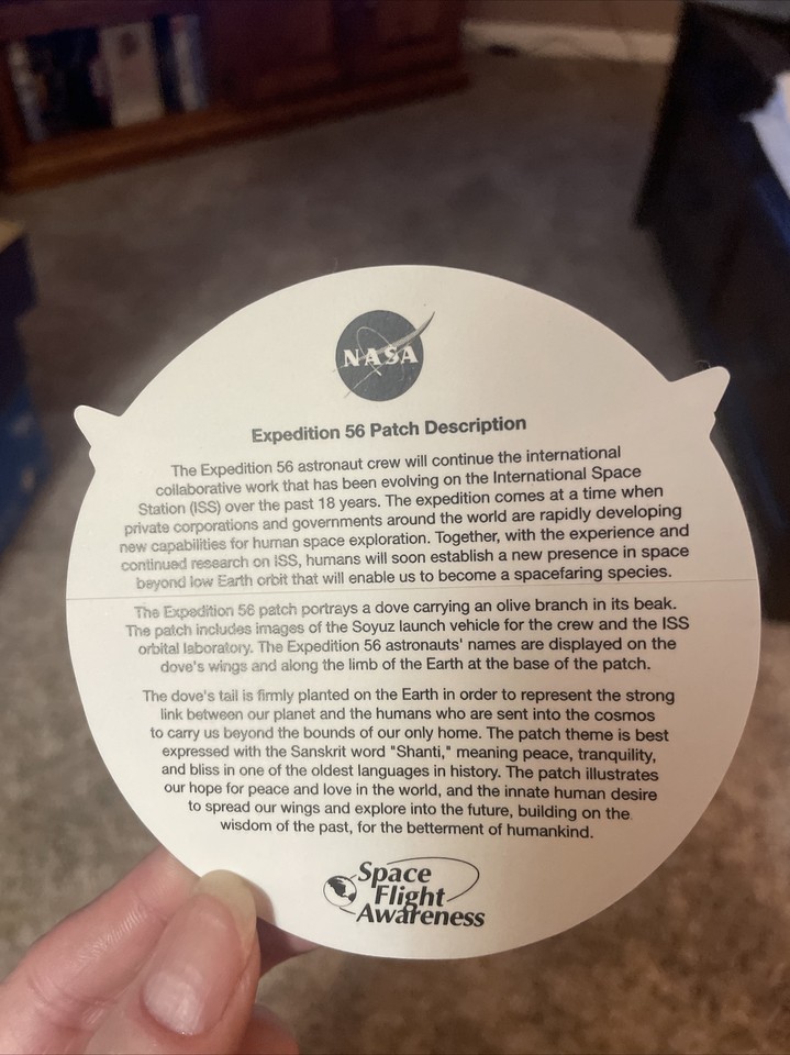 Original NASA Expedition 56 Decal Sticker ISS Space Flight Awareness | eBay