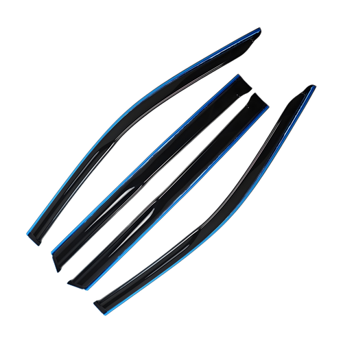 For 2014-2019 Toyota Highlander Window Visors Silver edge chrome Vent ...