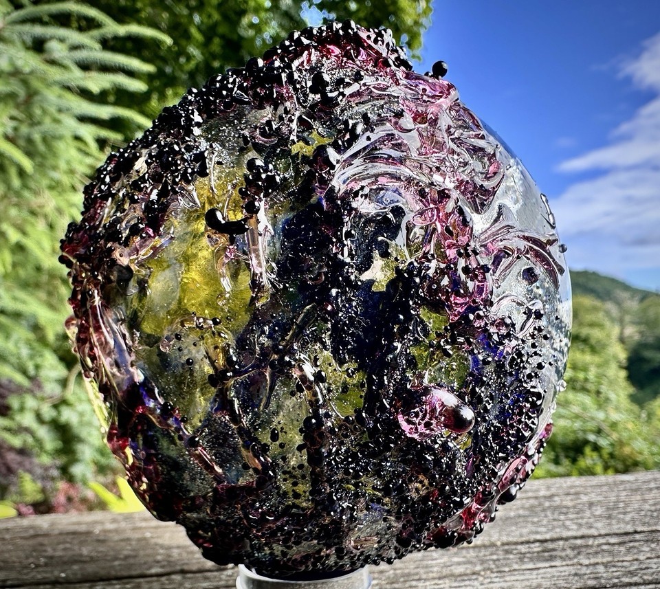 UV Reactive Blown Glass Marble Galaxy Space Toroidal Torus Geometric ...