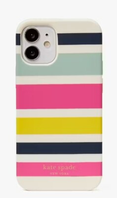 KATE SPADE iPhone 12 mini SOFT TOUCH Durable Protective Candy Stripe ...