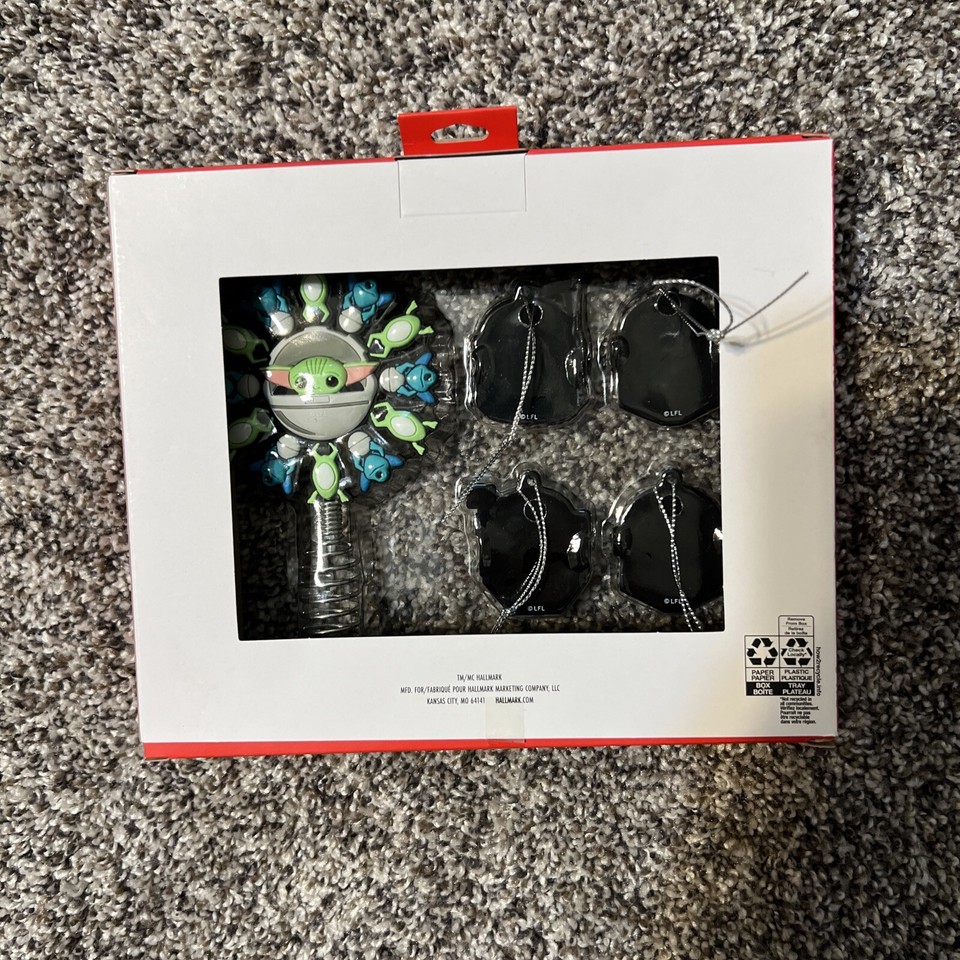 HALLMARK STAR WARS THE MANDALORIAN MINI ORNAMENT SET WITH GROGU TREE ...