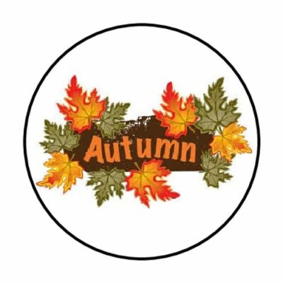 48 FALL AUTUMN LEAVES ENVELOPE SEALS LABELS STICKERS 1.2" ROUND | eBay