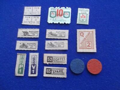 OPA Ration Stamp LOT World War 2 WWII U.S. 1943 vintage blue red token ...
