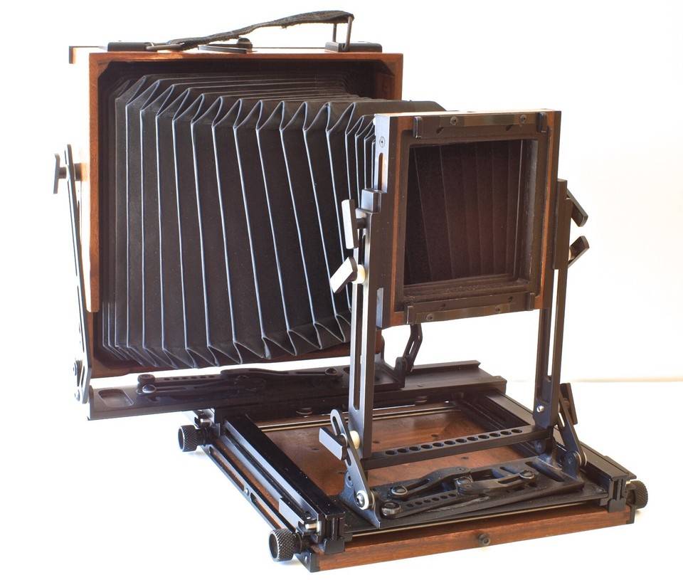 K.B.CANHAM 4x5 WOODEN FIELD CAMERA W/ WIDE ANGLE BELLOWS & DARK CLOTH ...