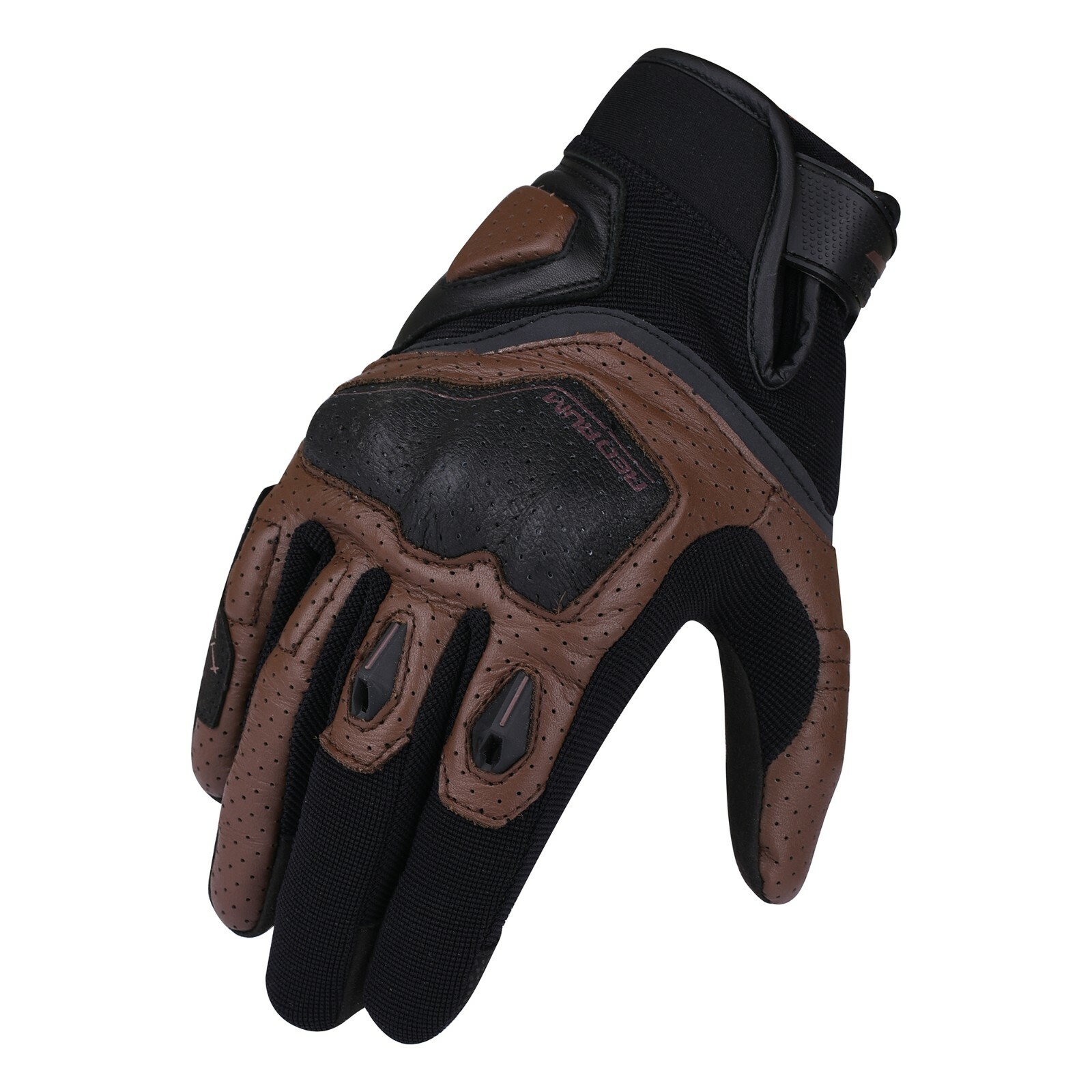 REDRUM Motorcycle Gloves Leather Hard knuckle Motorbike Quad Moped ATV ...