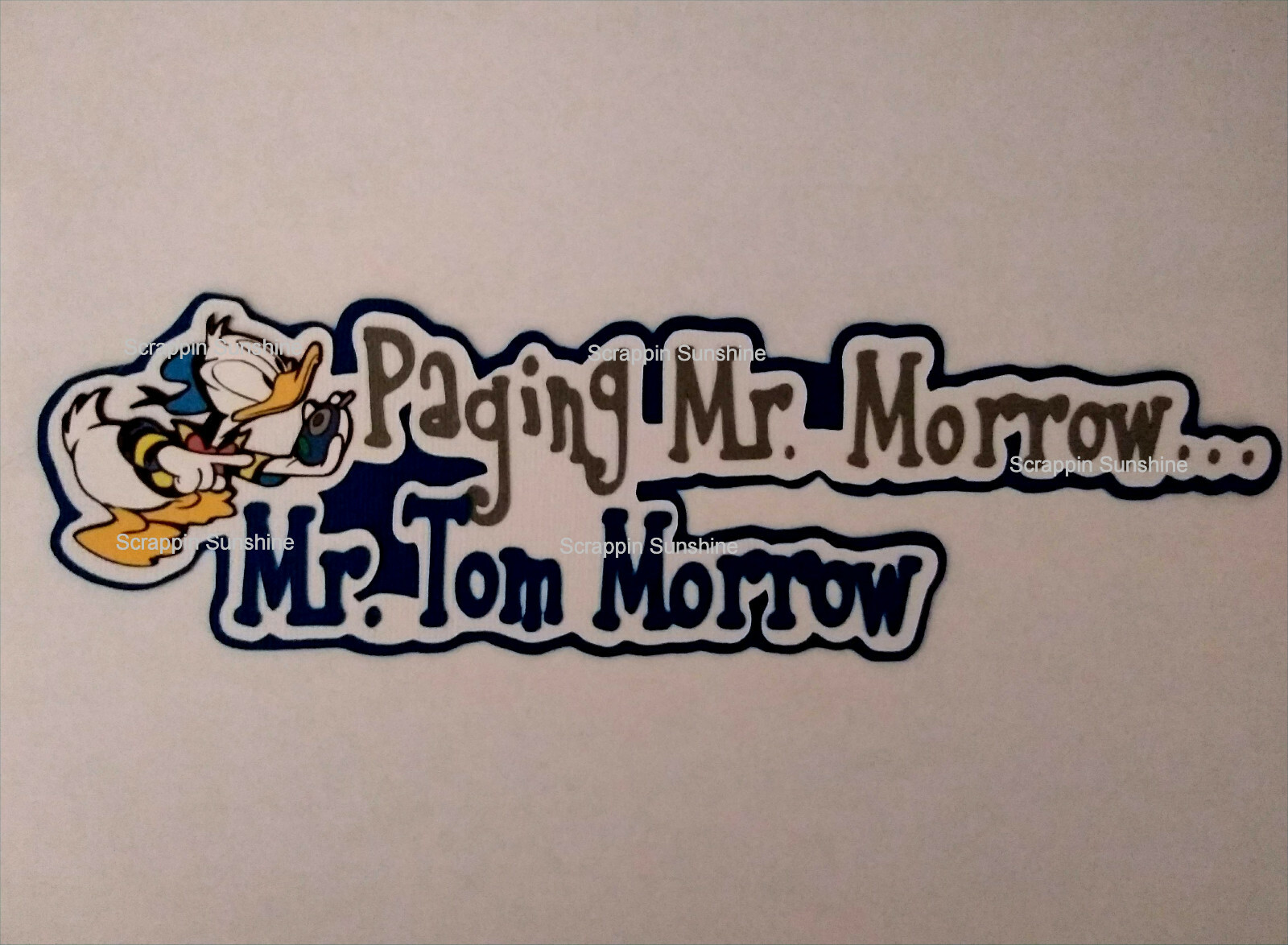 DISNEY PEOPLE MOVER Paging Tom Morrow - Die Cut Title Scrapbook Page ...