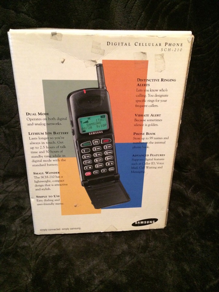 Vintage Samsung SCH-210 GTE Digital Cellular Phone Complete In Box Tech ...