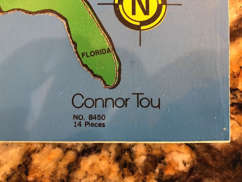 Vintage Connor Toy 14-piece Wooden United States Puzzle | eBay