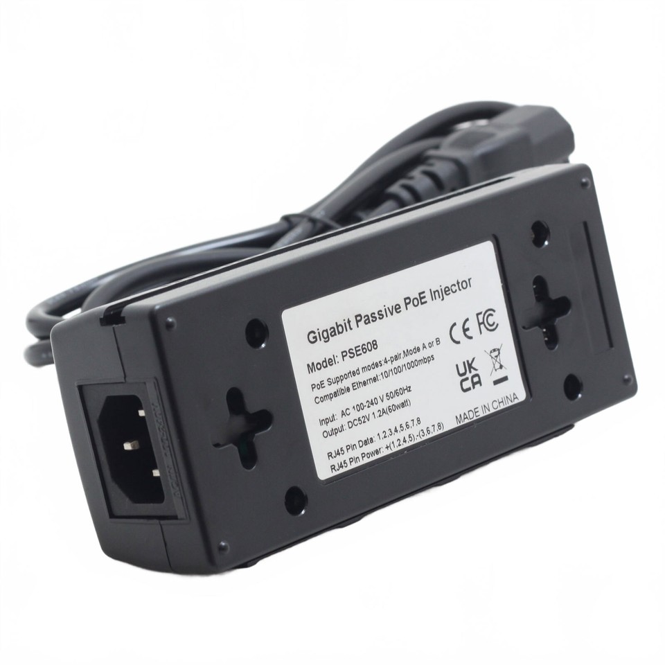 Gigabit PoE++ 802.3BT PoE Injector 60Watt Adapter 52V 1.2A 60W 1000mbps ...