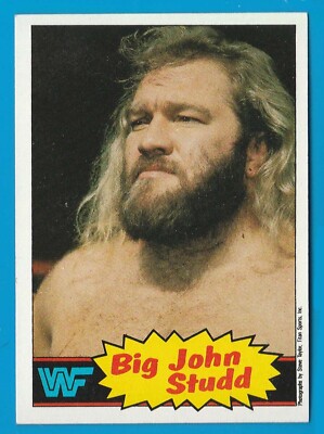 1985 Topps WWF Wrestling #12 Big John Studd Rookie Card (Wax Stain On ...