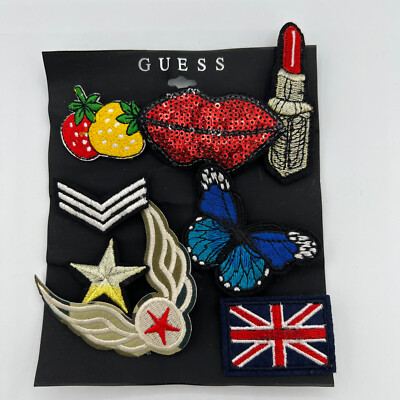 Lot of 8 Vintage Fabric GUESS Patches/Pins - Brand New in Original ...