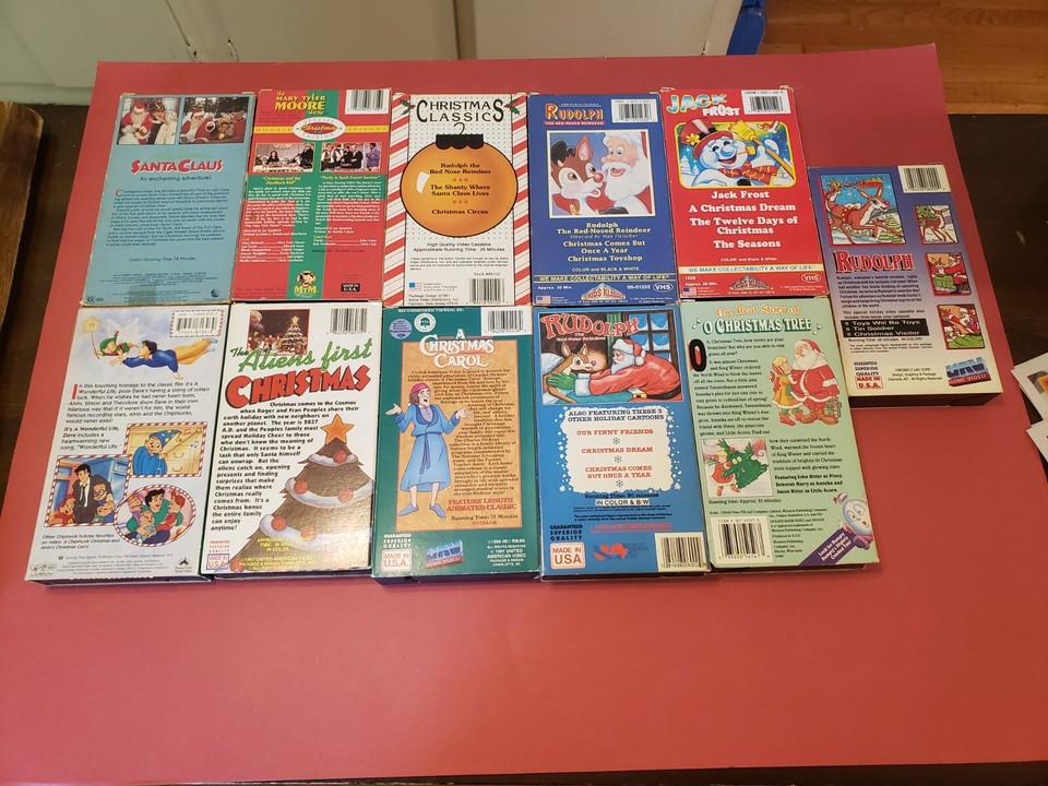 11 Older Rare Christmas VHS O' Christmas Tree, Jack Frost, Alvin PLUS ...